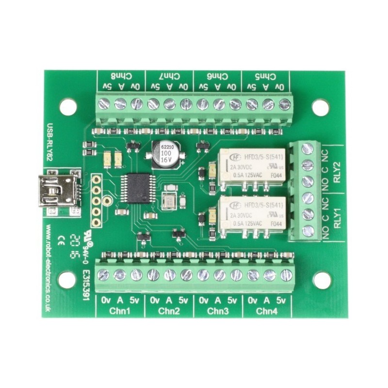 USB-RLY82 - 2 channel USB relay