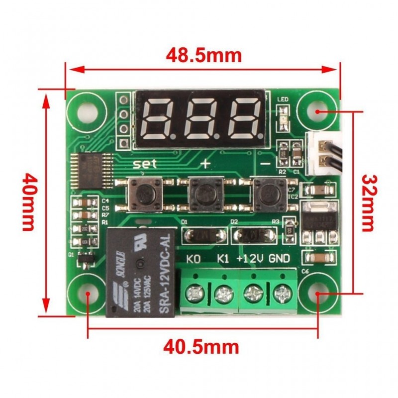 -50-110°C Digital Thermostat Temperature Control Switch 12V & Sensor, W1209