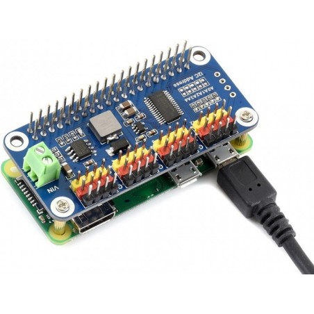 Servo Driver HAT for Raspberry Pi, 16-Channel, 12-bit, I2C