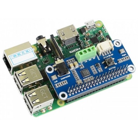 HAT Placa de Som Hi-Fi p/ Raspberry Pi + par de colunas 8ohm 5W
