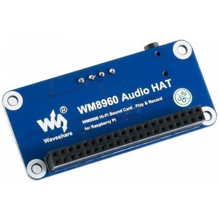 Hi-Fi Sound Card HAT for Raspberry Pi, Stereo CODEC, Play/Record