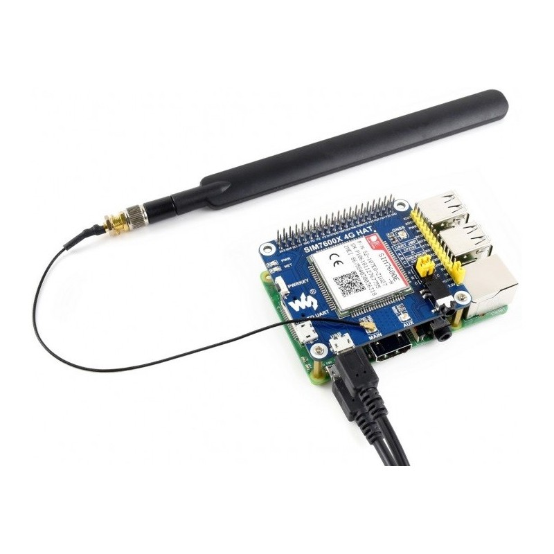 HAT 4G / 3G / 2G / GSM / GPRS / GNSS para Raspberry Pi, LTE CAT4 - SIM7600E