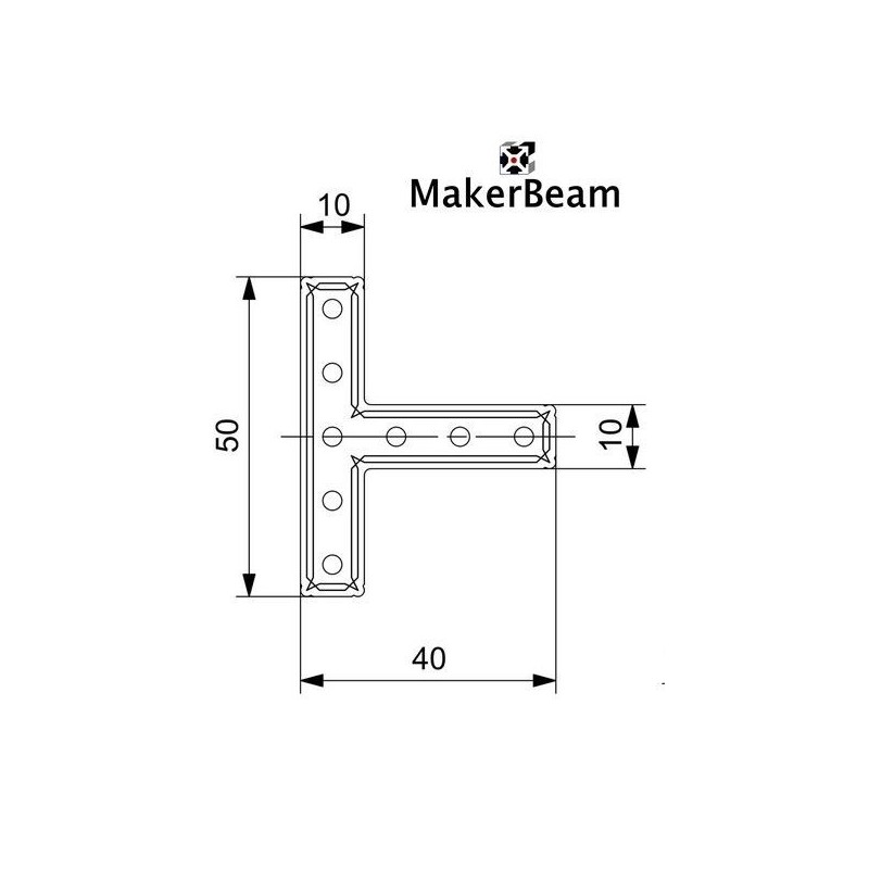 12 pieces of MakerBeam T brackets (MakerBeamXL and OpenBeam compatible)