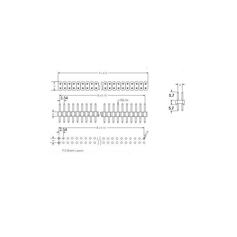 Header 40x2 pins male