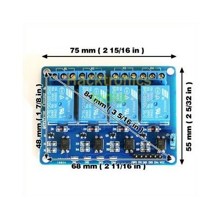 4 Relay Module 5V opto-isolated