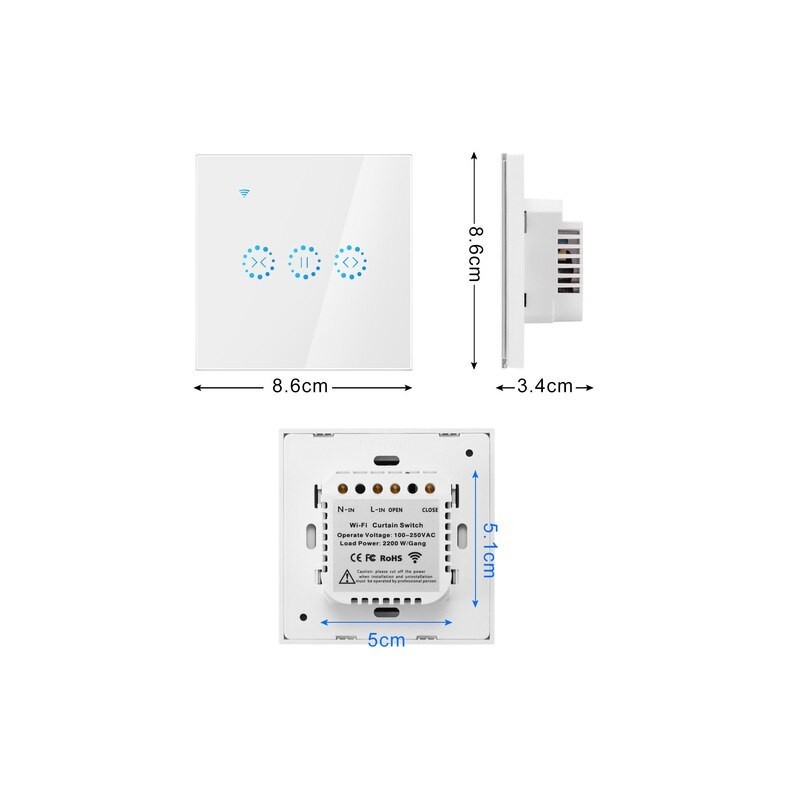 WiFi Blinds Curtain wall Switch - White