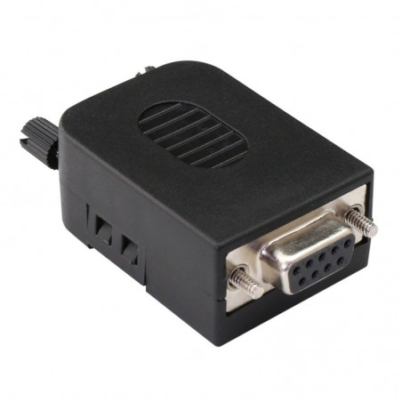 Conector DB9 femea c/ terminais parafuso e caixa