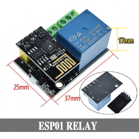 Relay Shield with ESP8266 ESP-01 (ESP-01 included)