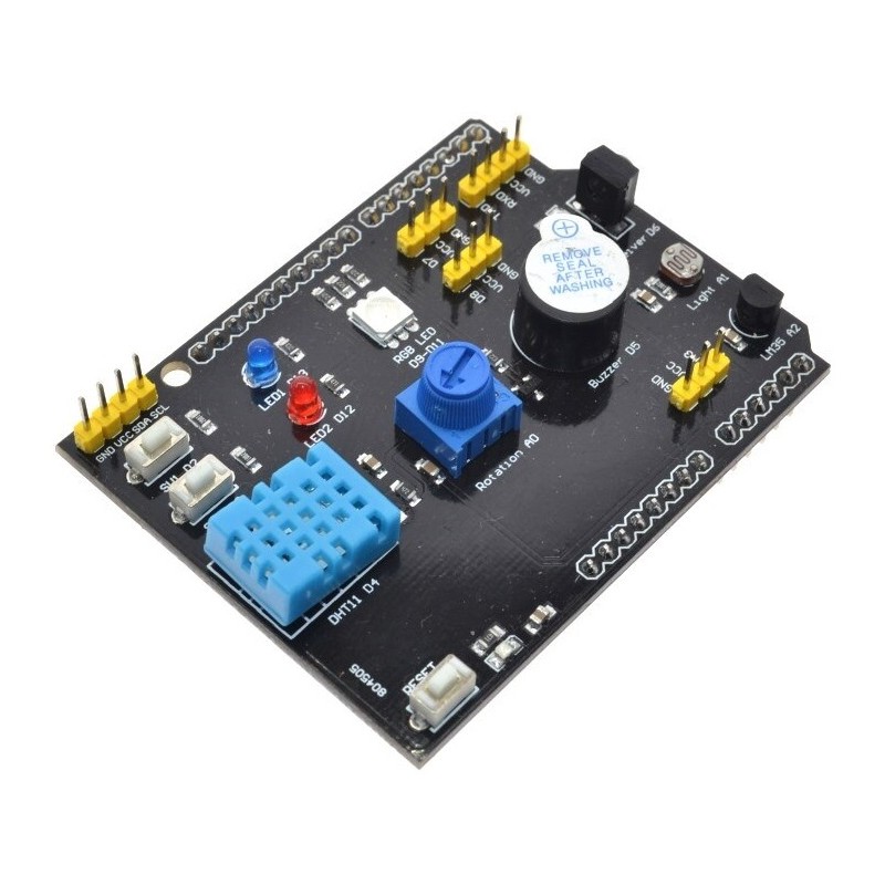 Shield Multifunções DHT11 LM35 LDR Buzzer para Arduino UNO / Wemos D1 ESP32