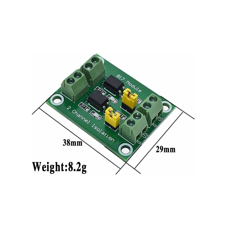 2 Channel Optocoupler Isolation Board PC817 3.3~30Vdc