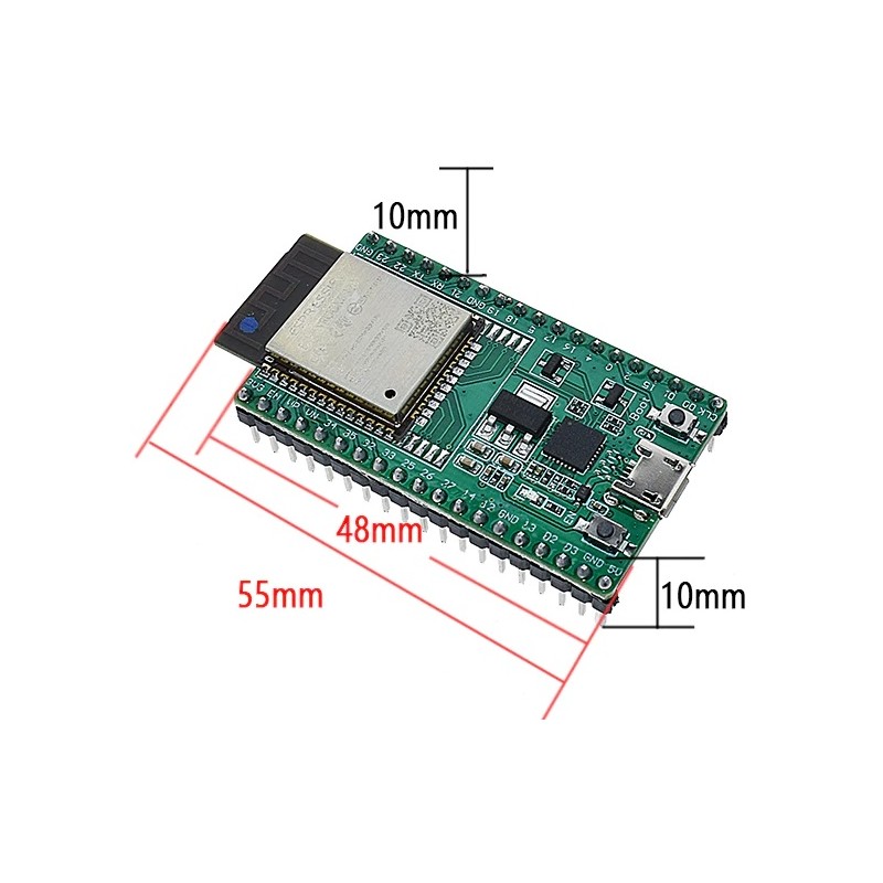 Placa de desenvolvimento DevKitC-32D v4 - ESP-WROOM-32D (verde)