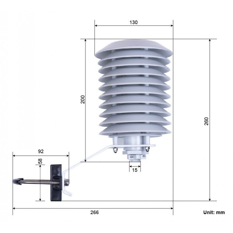 Solar Radiation Shield for Outdoor Sensor Protection-A10, Louver Box ...