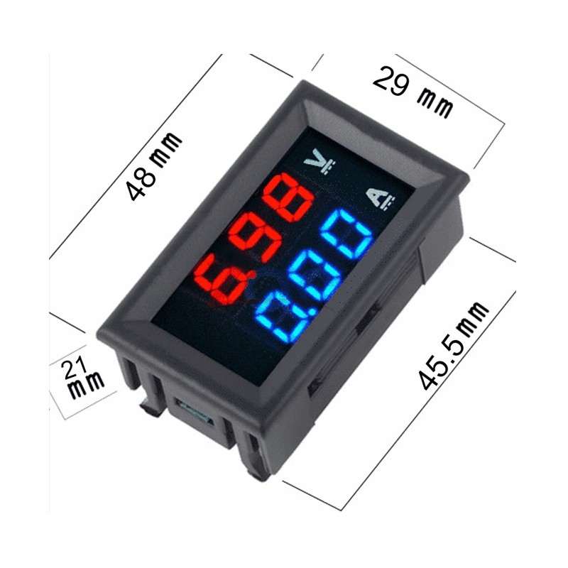 Voltage and Amp. Meter 100V/10A - Panel Mounting