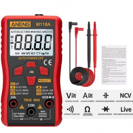 True RMS Multimeter with Automatic Scale and NCV - M118A