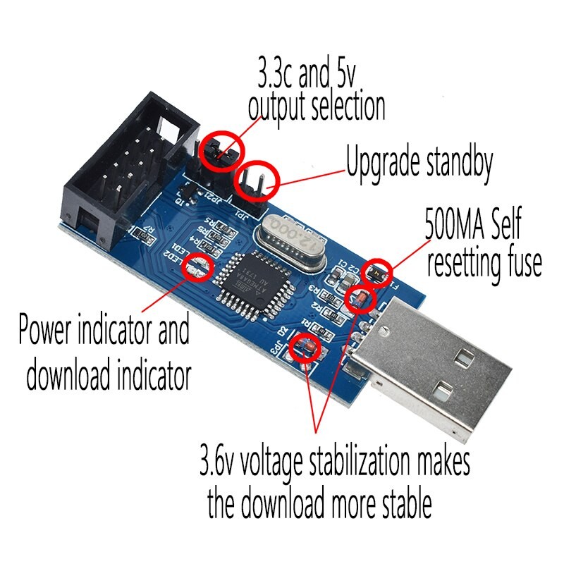 51 AVR USB ISP ASP Atmega programmer USBASP Downloader 51 AVR USB ISP ASP Atmega programmer USBASP Downloader