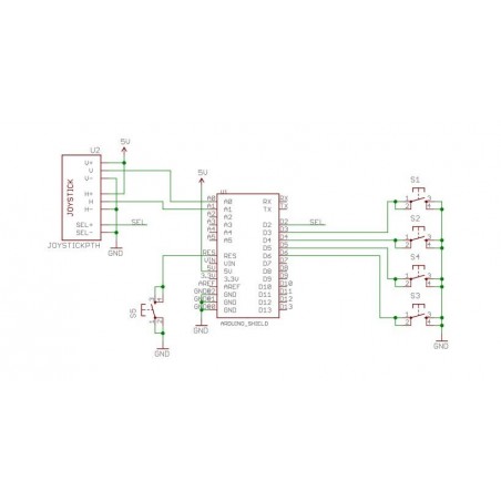 GAMEPAD JOYSTICK KEYPAD SHIELD p/ ARDUINO