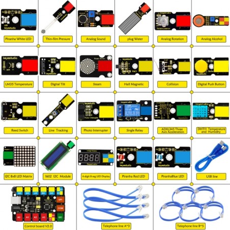 Keyestudio RJ11 EASY plug Super Starter Kit For Arduino STEM EDU - KS0397