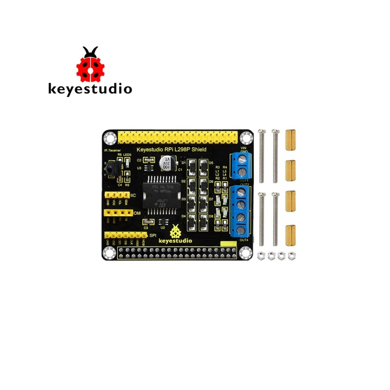 HAT L298P Motor Driver for Raspberry Pi - Keyestudio KS0218
