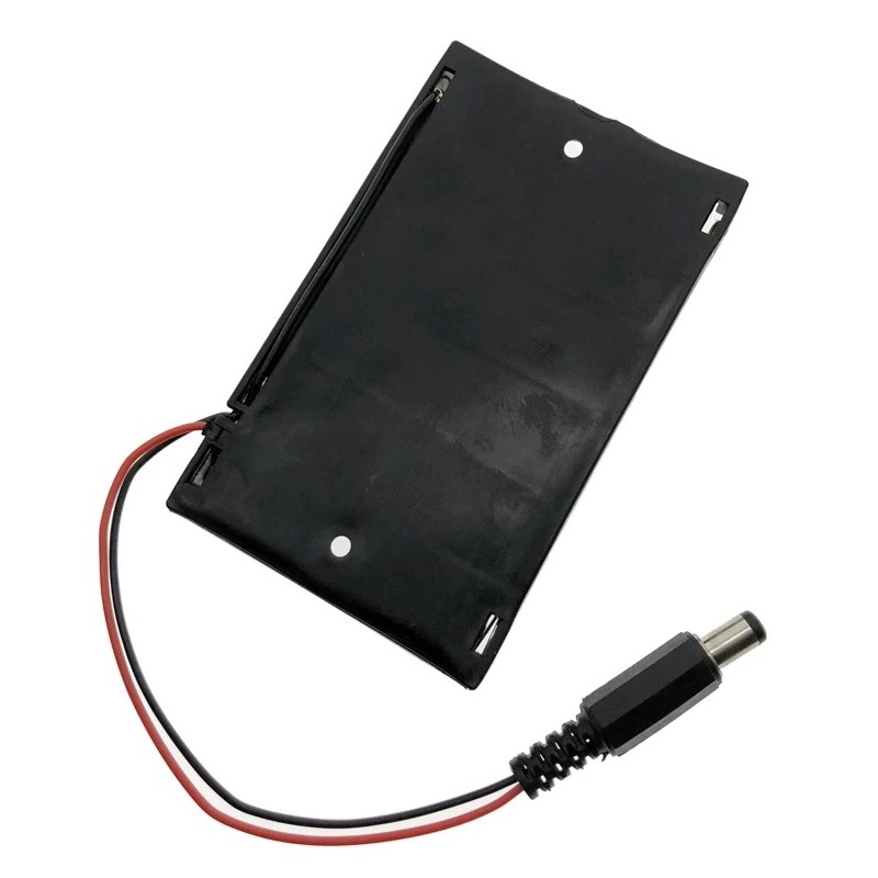 6 AA Battery Holder With DC 2.1 Power Jack For Arduino