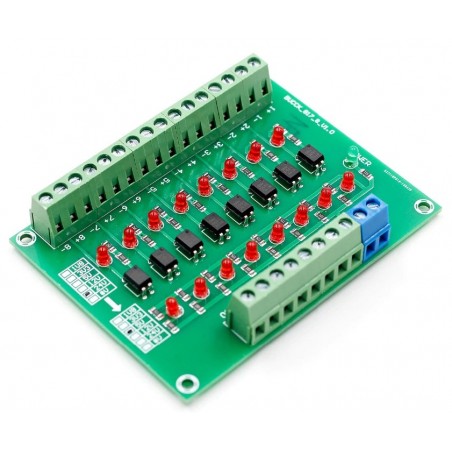 24V to 5V 8-Channel Optocoupler Isolation Module PNP Output PLC Signal ...