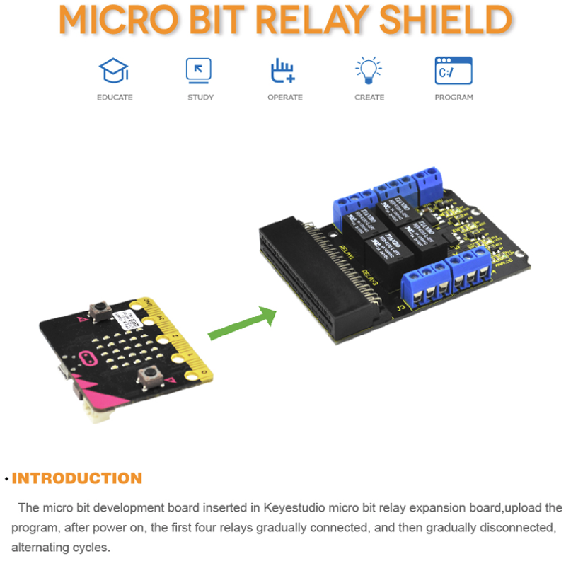 Relay Breakout Board for BBC micro:bit - Keyestudio KS0293