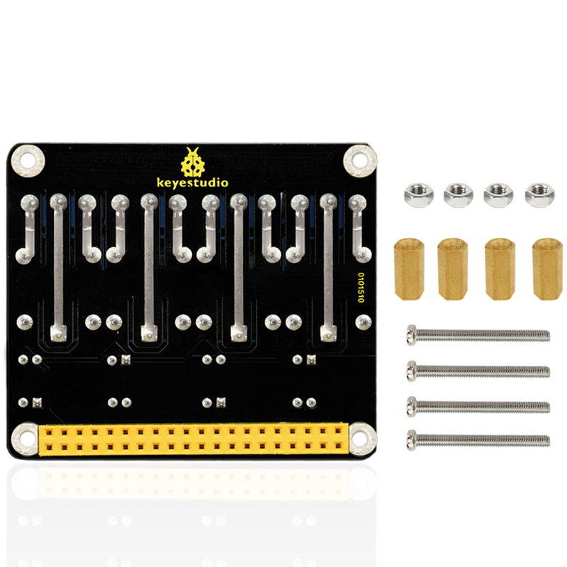 HAT 4 channel-Relay 5V for Raspberry Pi/ CE certification - Keyestudio ...