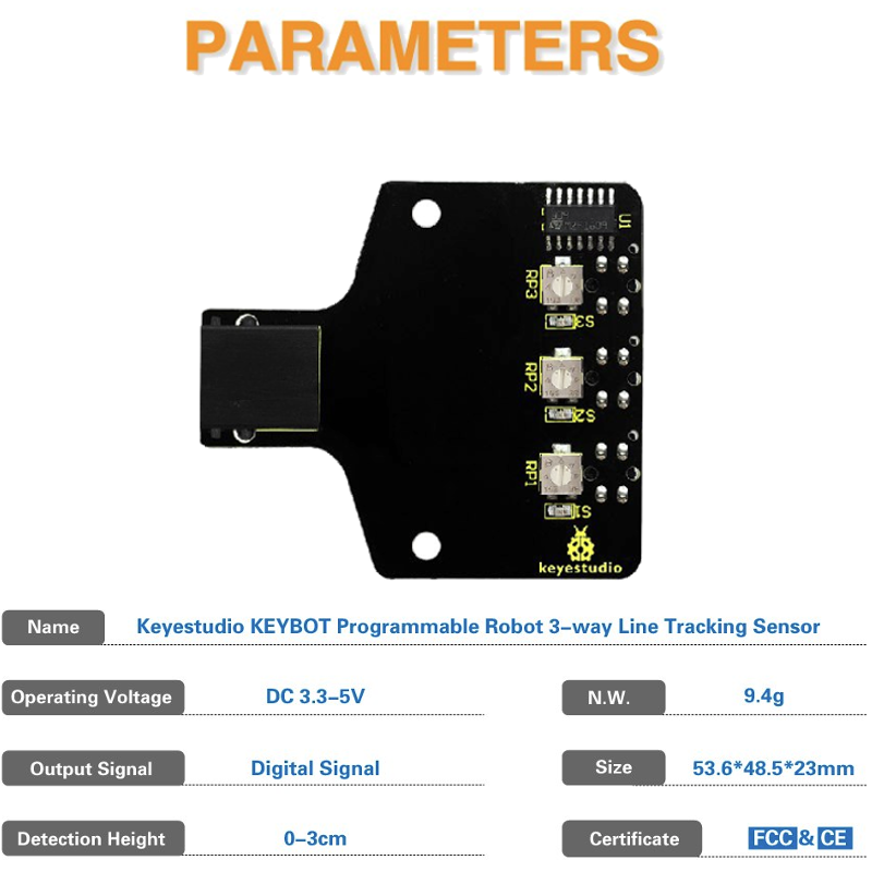 Line Tracking Sensor - RJ11 Easy Plug - Keyestudio KS0352