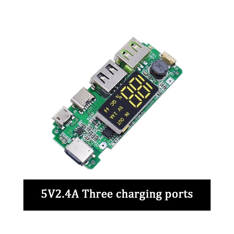 Dual USB 5V 2.4A USB Micro/Type-C Fast Charger for DIY Power Bank 18650
