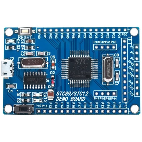 STC89C52 - 8051 microcontroller Development Board - Blue