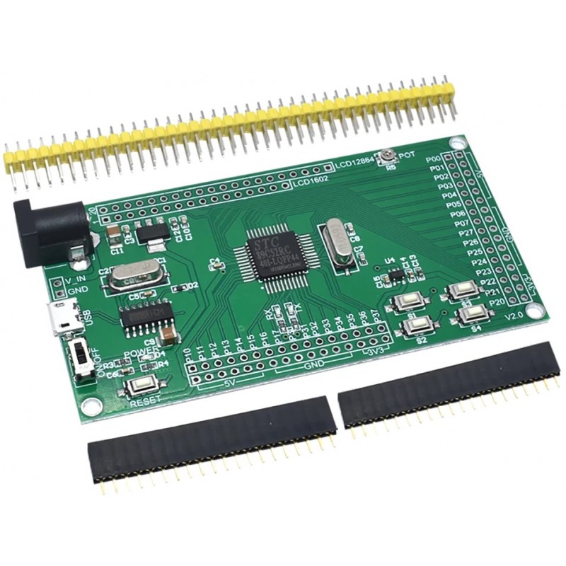 STC89C52 - 8051 microcontroller Development Board - Blue