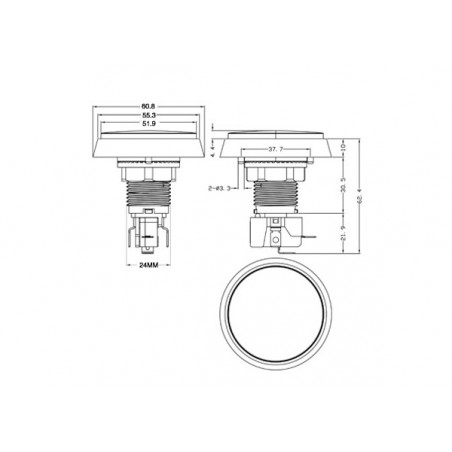 60mm Big Arcade Push Button Switch