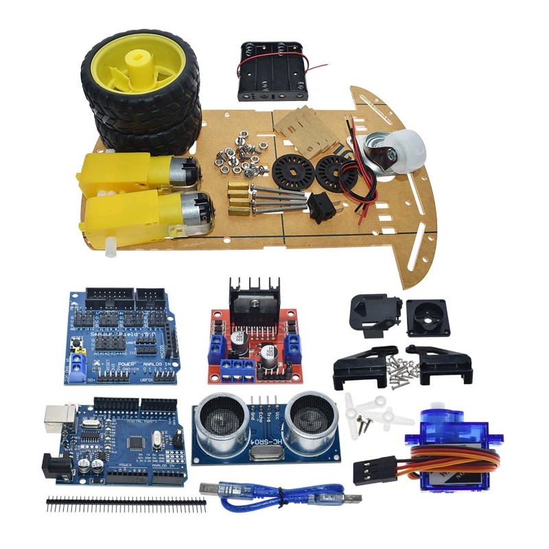 Kit iniciação com Robô 2WD com electrónica e caixa