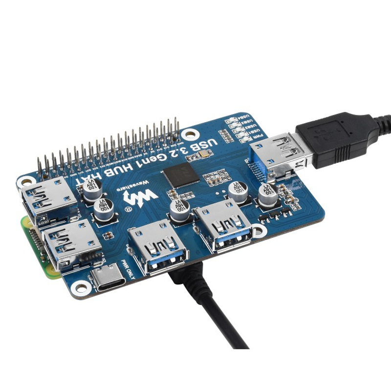 HAT 4 Portas USB 3.2 Gen1 p/ Raspberry Pi - Driver-Free