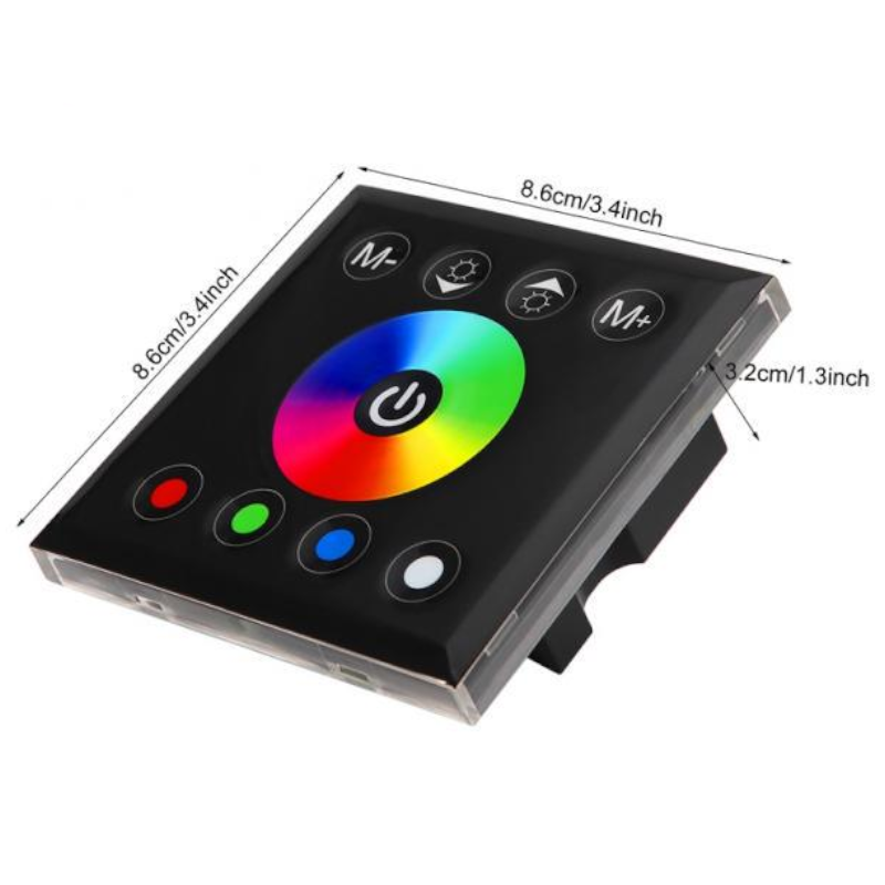 Controlador LEDs RGB parede 12~24Vdc até 4A/canal - Preto