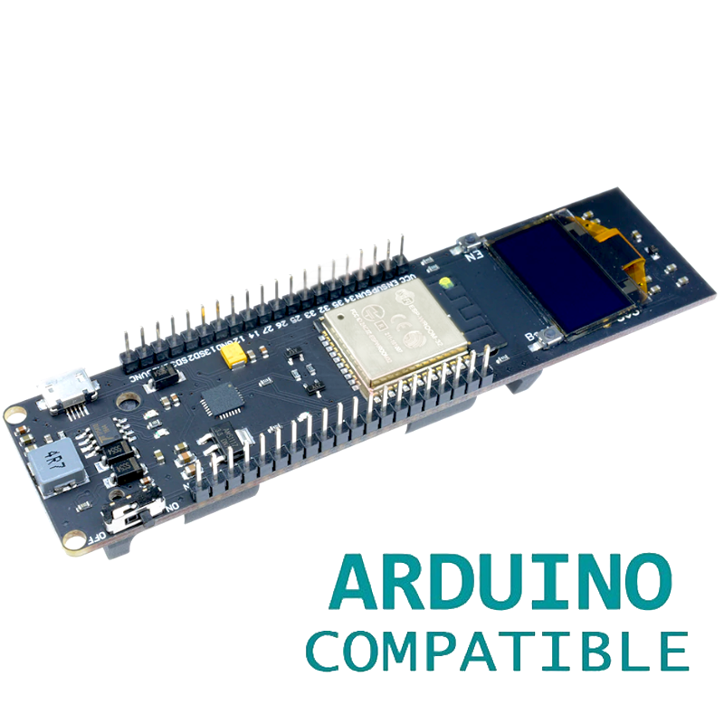 ESP32 with 18650 Battery Holder + Display OLED 0.96 White