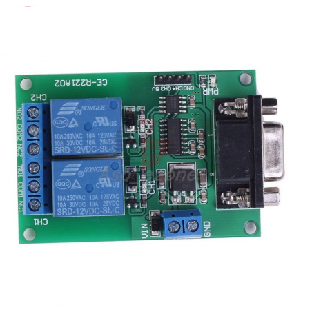 2CH RS232 Relay for PC UART COM Serial Port