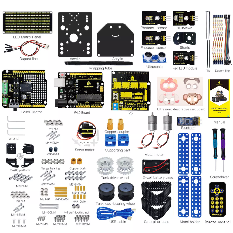 MINI TANK Robot V2.0 - Keyestudio KS0428