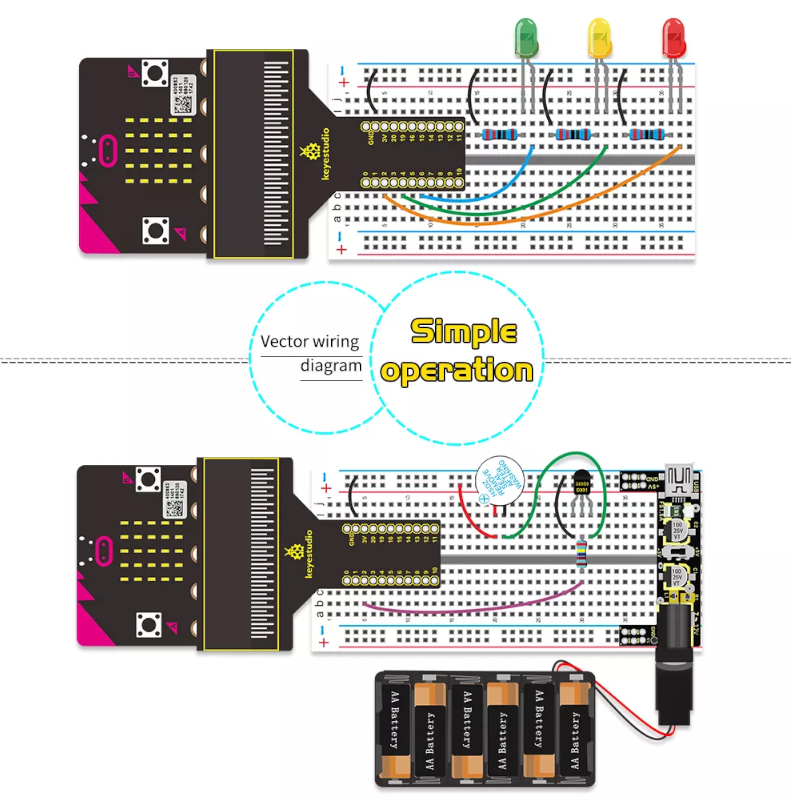 Micro:bit Basic Starter Kit (No micro bit board) - Keyestudio KS4003