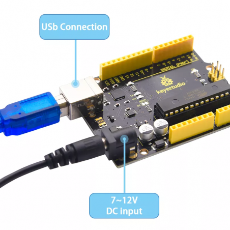 Arduino Uno R3 V4.0 da Keyestudio DIP CP2102 c/ cabo - Keyestudio KS0497