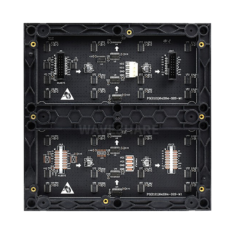 PAINEL MATRIZ DE LEDS RGB 64x64 Pitch 3mm 192x192mm Brilho Ajustável