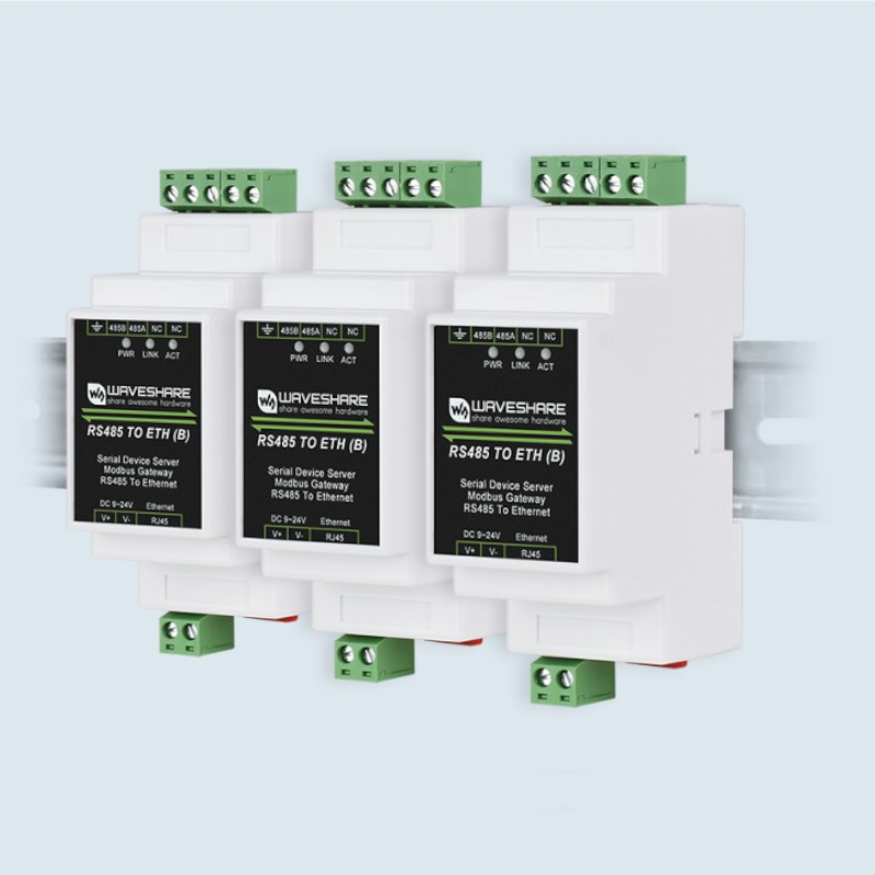 Industrial Serial Server, RS485 to RJ45 Ethernet, TCP/IP to Serial, DIN ...