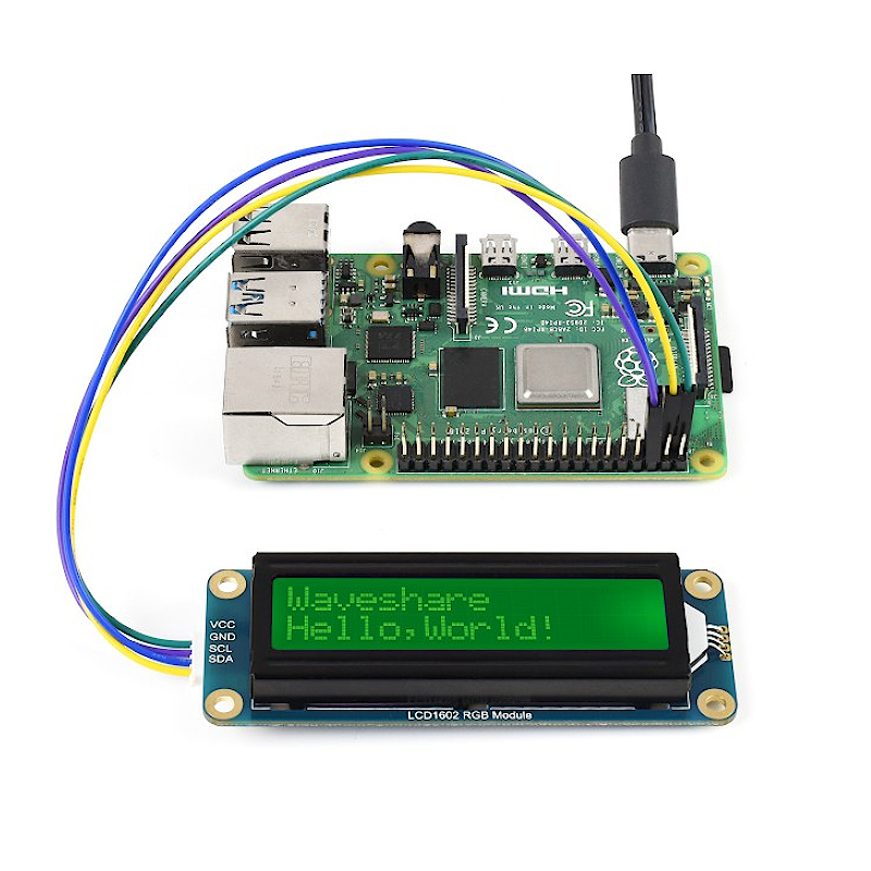 LCD1602 RGB Module, 16x2 Characters LCD, RGB Backlight, 3.3V/5V, I2C Bus