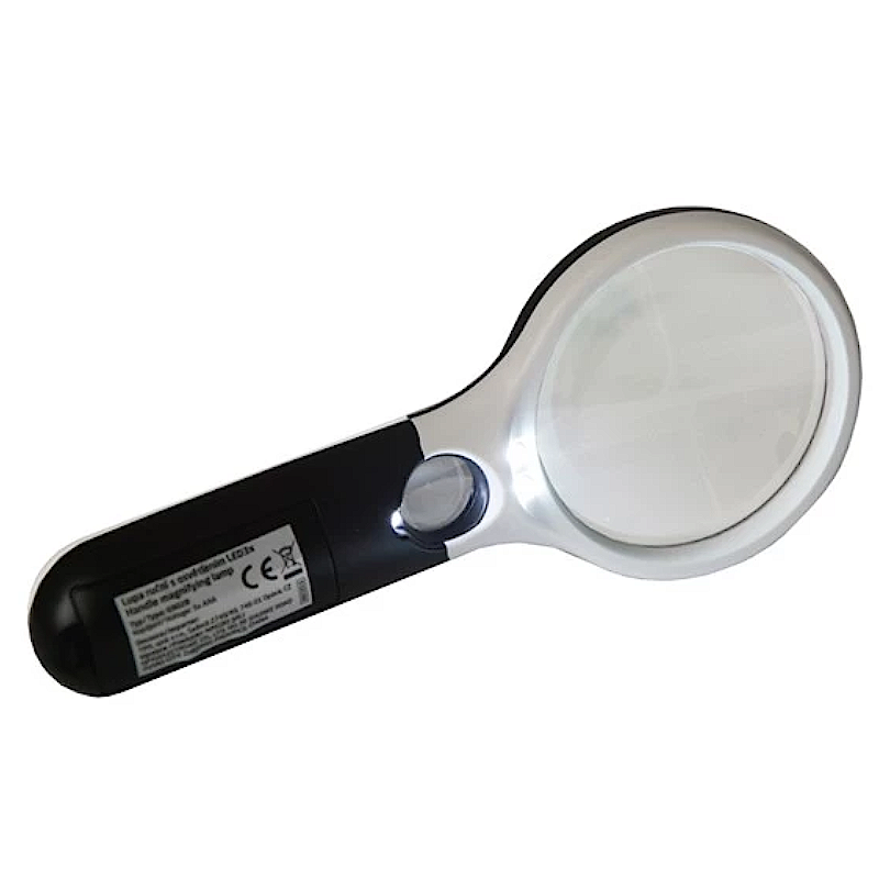Hand magnifier 2.5x / 45x with Built-in LED lighting