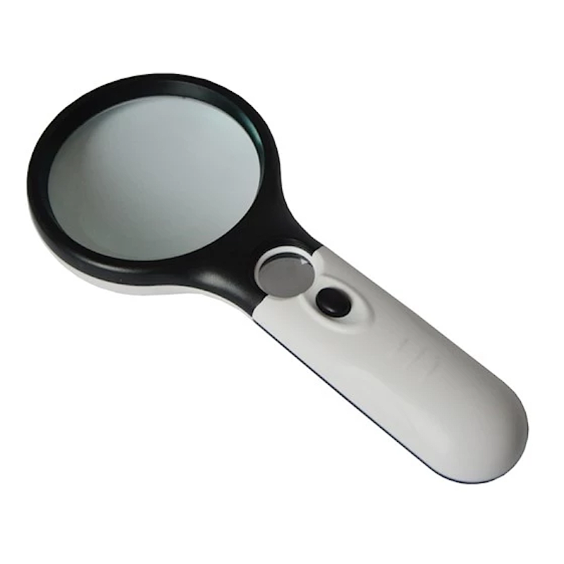 Hand magnifier 2.5x / 45x with Built-in LED lighting