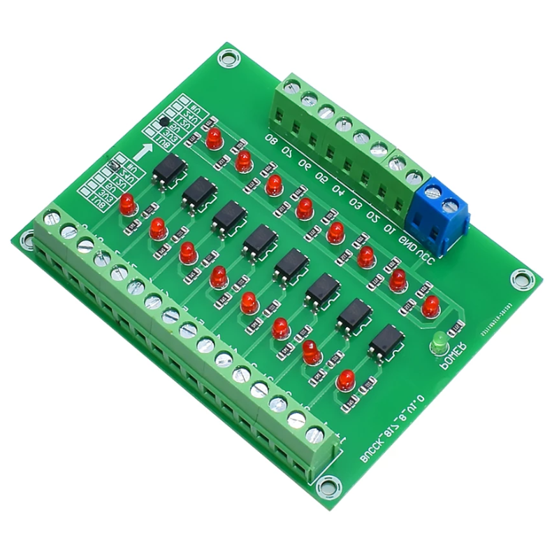 24V TO 3V3 8-CHANNEL OPTOCOUPLER ISOLATION MODULE PNP OUTPUT PLC SIGNAL ...