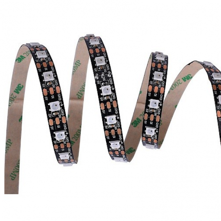NEOPIXEL - RGB LED STRIP, WS2812, 60 LED/M, BLACK PCB IP30 - 1 METER