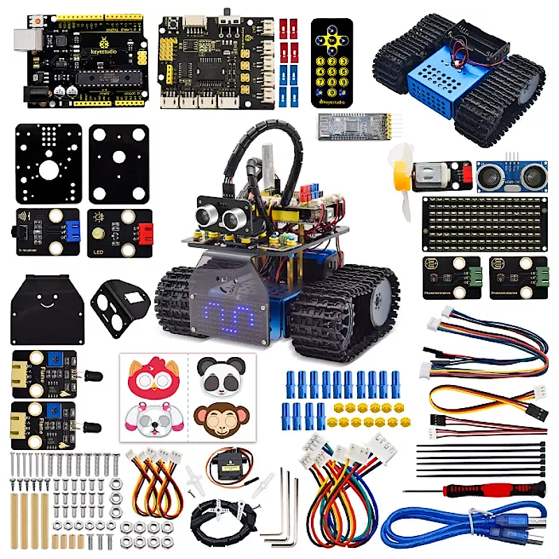Mini Fire Tank V3.0 Kit for Arduino - Keyestudio KS0526
