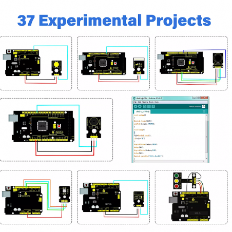 Sensor Starter V2.0 Kit 37 in 1 with Box (No Board) - Keyestudio KS0399