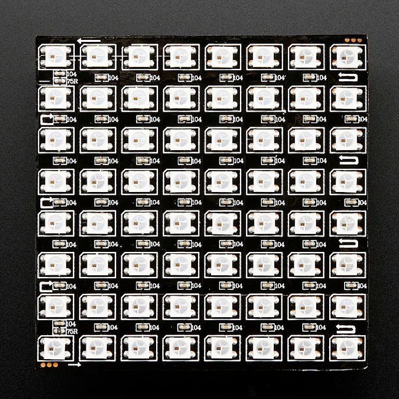 NEOPIXEL - RGB LED Matrix, WS2812, Flexible - 8X8