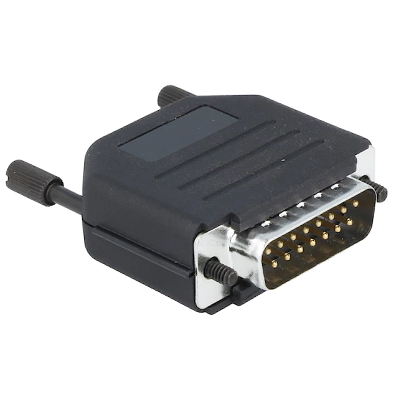 PLUG DB15 MALE WITH CASE AND ACCESSORIES FOR CABLE MOUNTING
